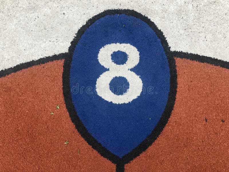 Number Eight in a Blue Baloon Shape Stock Photo - Image of orange ...