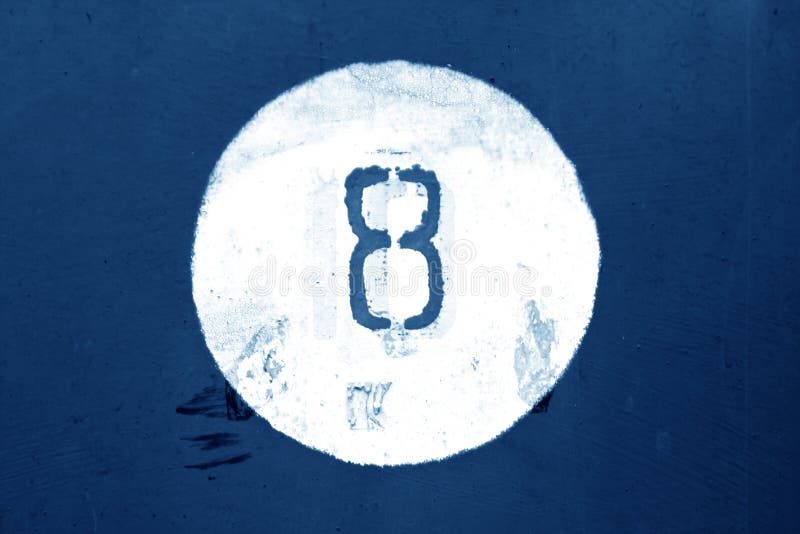 Number Eight on Blue Metal Wall. Stock Photo - Image of digit, numeric ...
