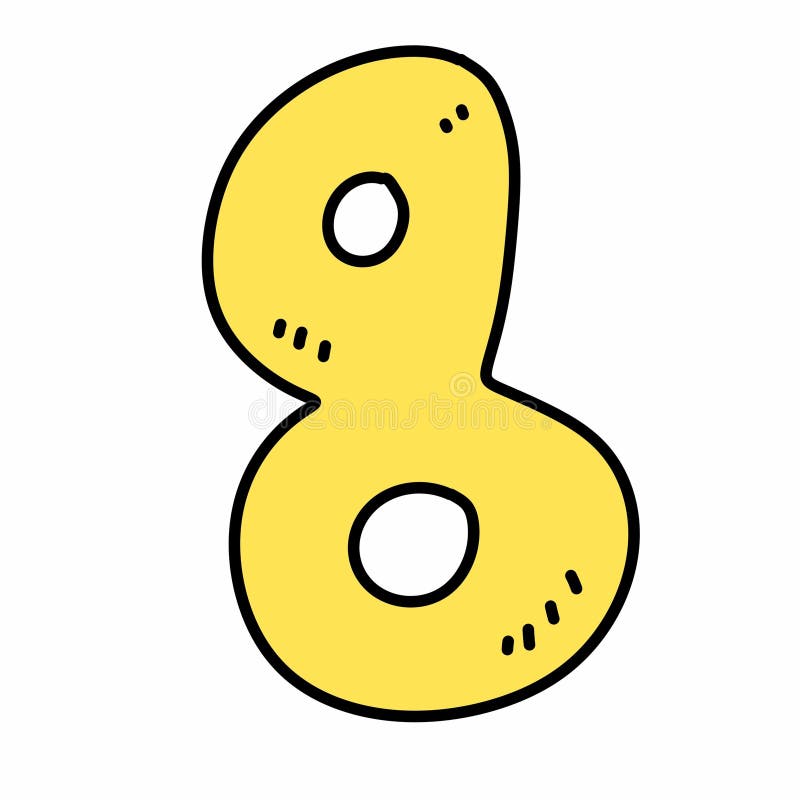 Number Eight Comic Style Illustration Stock Illustration - Illustration ...