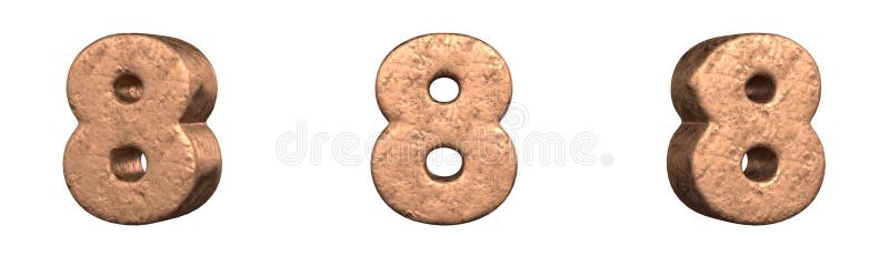 Number 8 Eight from Copper Numbers Collection Set. Isolated Stock ...