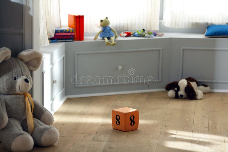 Number Eight Cube Toy in the Nursery Stock Image - Image of fluffy ...