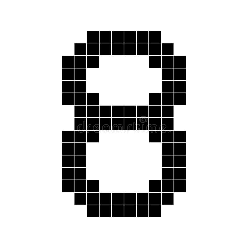 Number 8 Eight 3d Cube Pixel Shape Minecraft 8 Bit Stock Vector ...