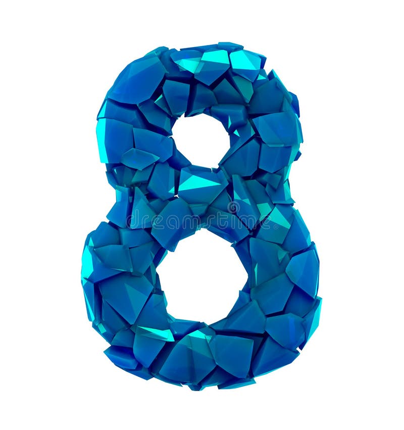 Number 8 Eight of Blue Balloons on a White Background. Stock ...