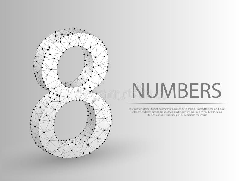 Number Eight 3D Low Poly Abstract Illustration.Origami Vector Digit 8 ...