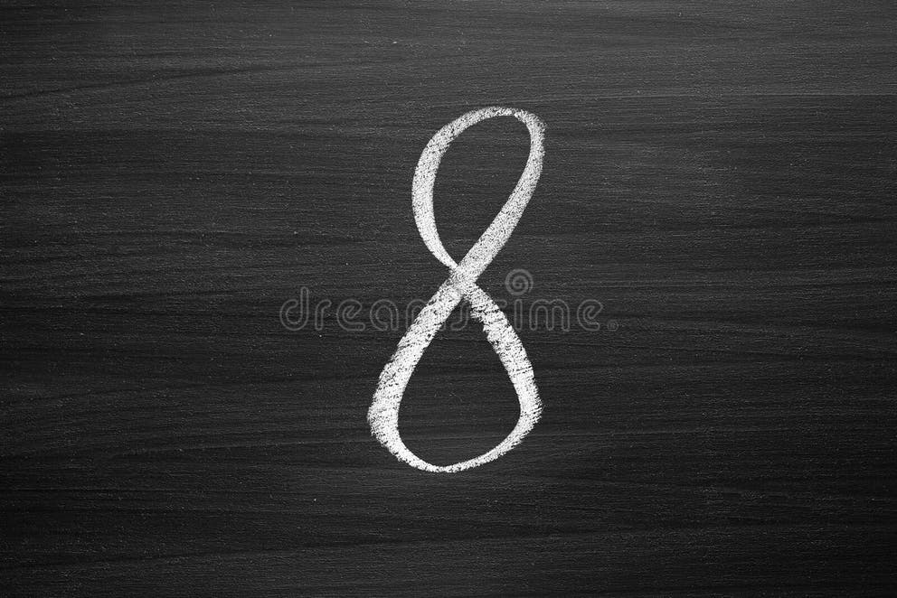 Number Eight Enumeration Written with a Chalk Stock Photo - Image of ...