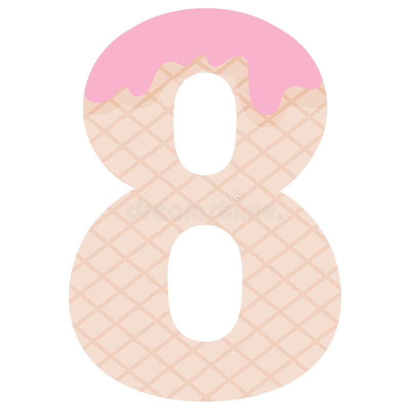 Number Eight in the Form of Ice Cream Stock Vector - Illustration of ...