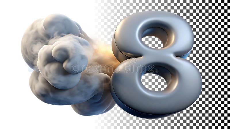 Number Eight Cloud, Digit Shape, Numerical Symbol, Cloud Typography Png ...