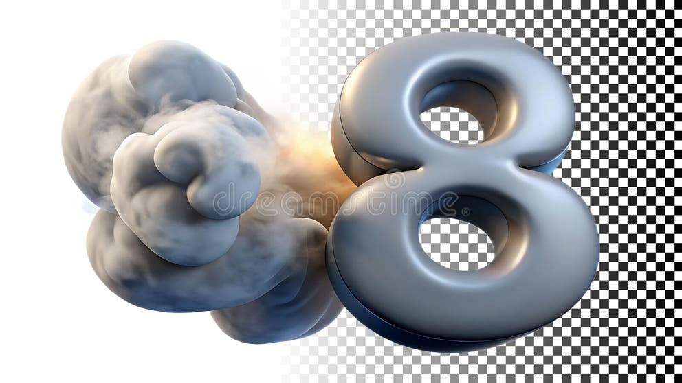 Number Eight Cloud, Digit Shape, Numerical Symbol, Cloud Typography Png ...