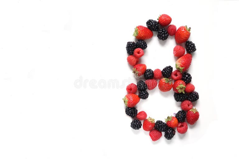 Number eight with fruits stock image. Image of health - 27292695