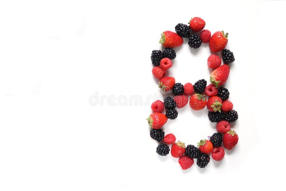 Number eight with fruits stock image. Image of health - 27292695
