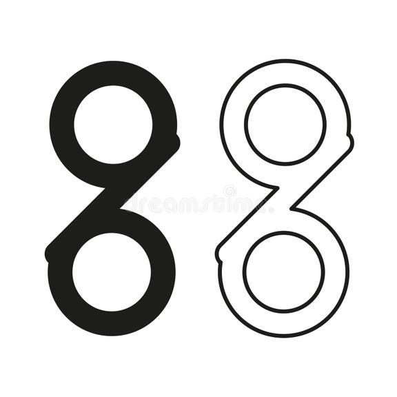 Number Eight Icon. Outline and Bold. Black White Contrast. Vector ...