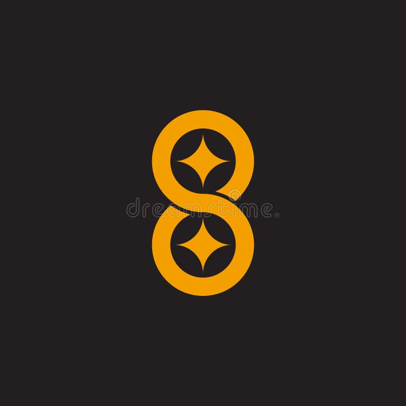 Number Eight Infinity Stars Simple Geometric Logo Vector Stock Vector ...