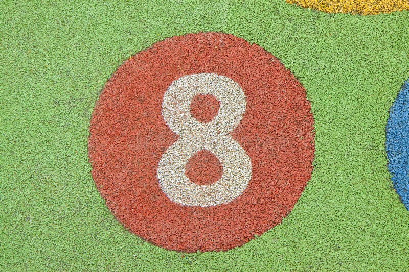 Number Eight in a Multicolored Rubber Outdoors Children S Playground ...