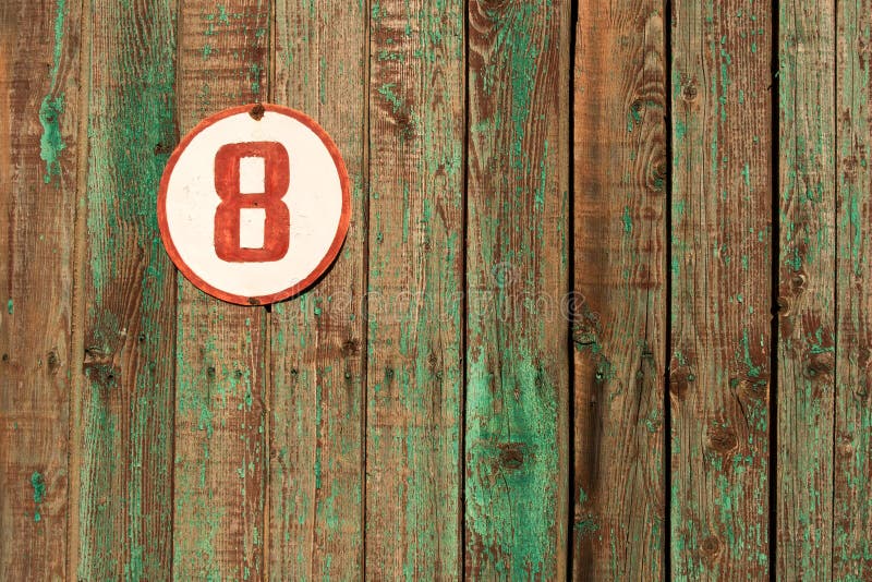 The Number Eight on the Old Wooden Gate Stock Photo - Image of wood ...