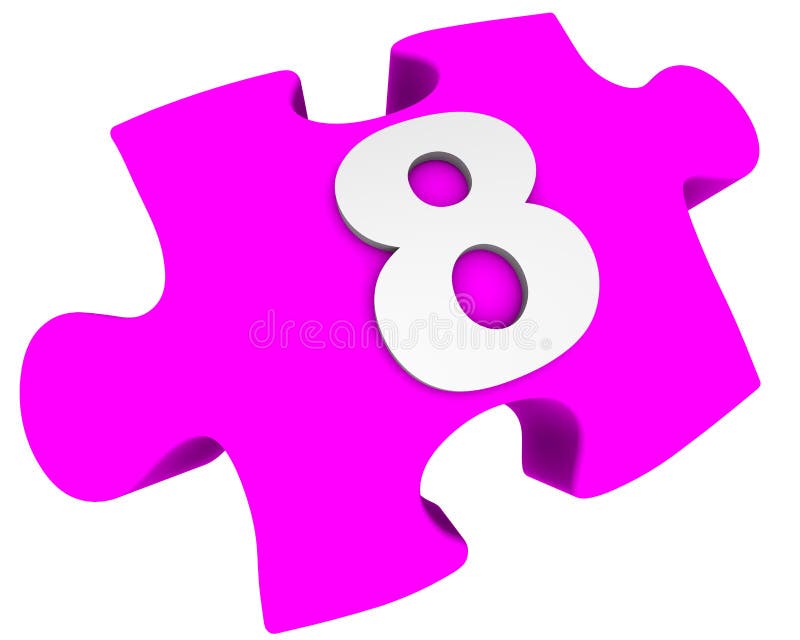 The Number is Eight. Puzzle Element Stock Illustration - Illustration ...