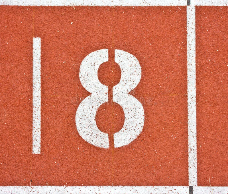 Number Eight on Running Track Lines Stock Image - Image of track ...