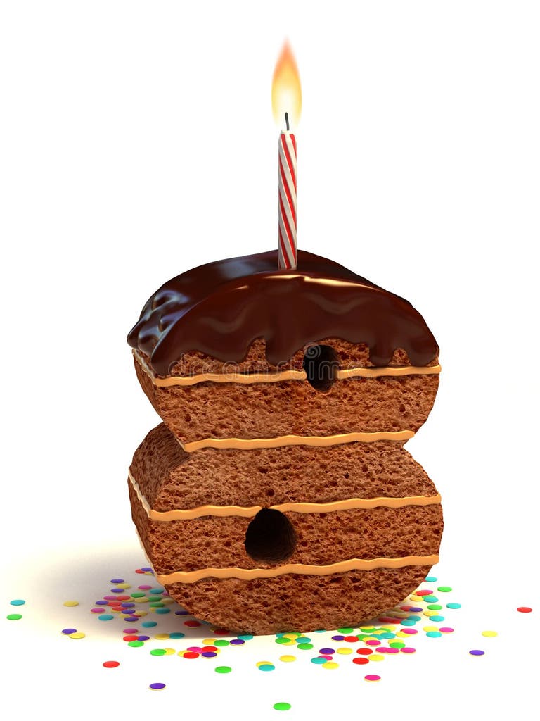 Number Eight Shaped Birthday Cake Stock Illustrations – 16 Number Eight ...