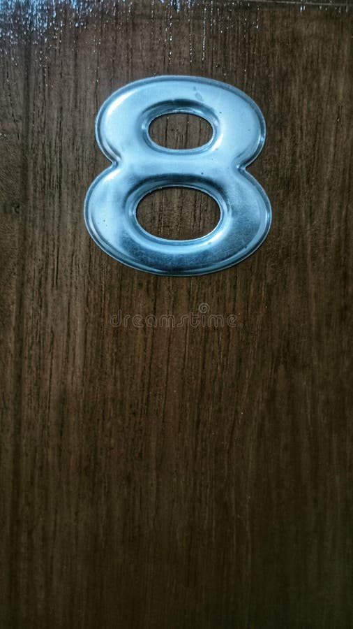 Number Eight Stuck on Wood Brown. Stock Photo - Image of wood, stuck ...