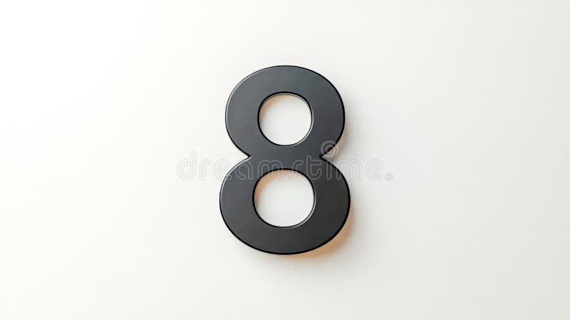 Number Eight Symbol Casting Shadow on White Background Stock ...