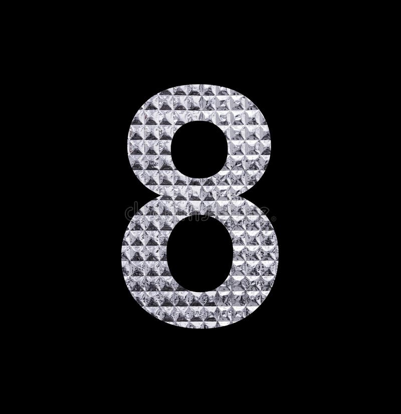 Number Eight on Textured Silver Shiny Paper Stock Illustration ...