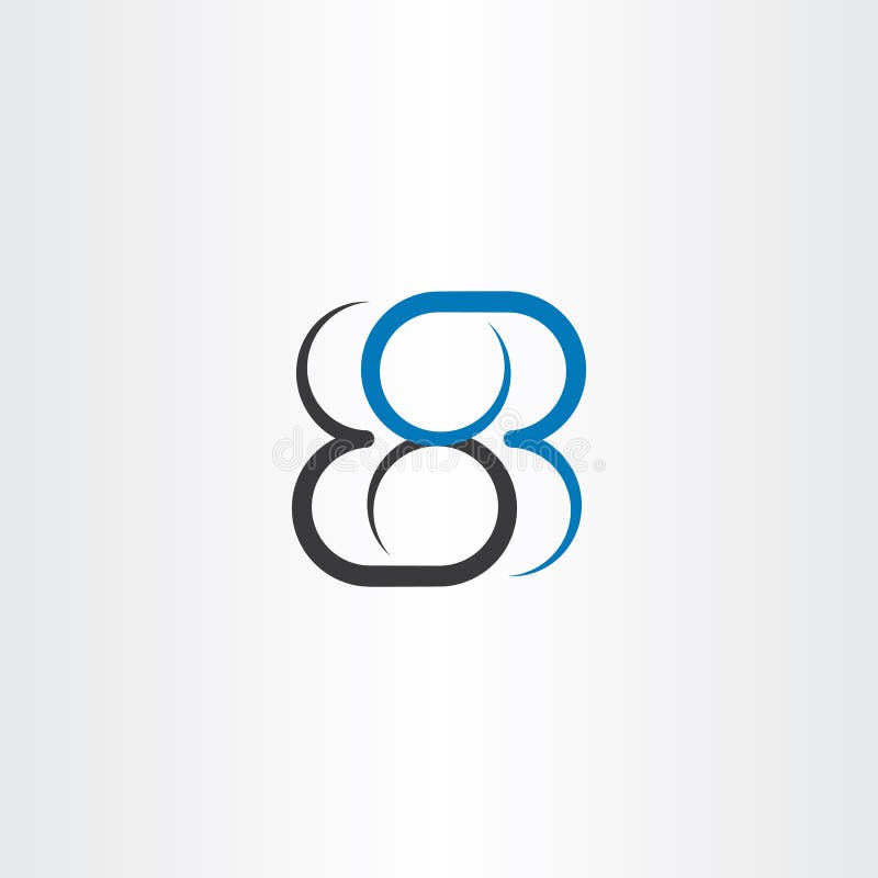 Number 8 Eight Vector Blue Black Logo Stock Vector - Illustration of ...