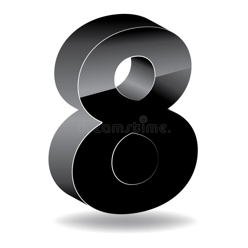 Number Eight. Vector Illustration Decorative Design Stock Vector ...