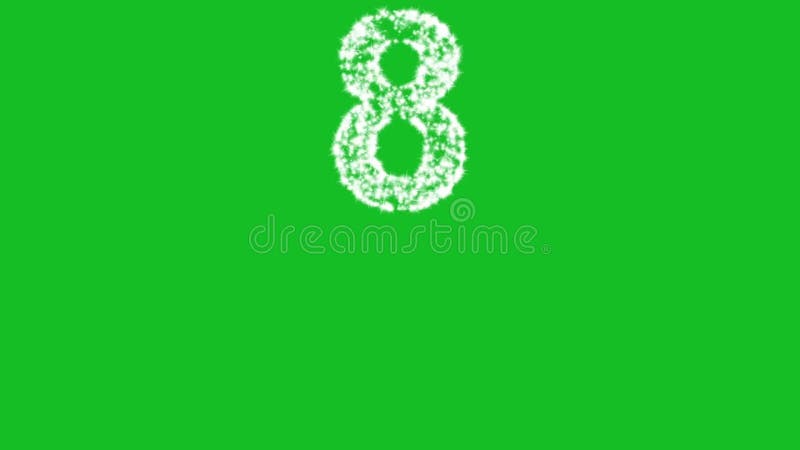 Number Eight with Green Energy Effect on Plain Black Background Stock ...