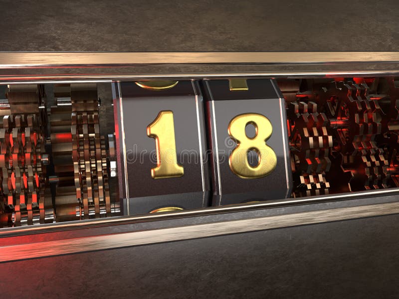 Number 18 Number Eighteen Style of Slot Machine Stock Illustration ...