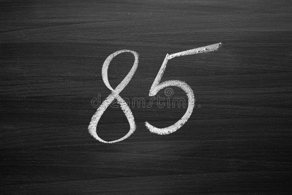 Number Eighty Five Enumeration Written with a Chalk on the Blackboard ...