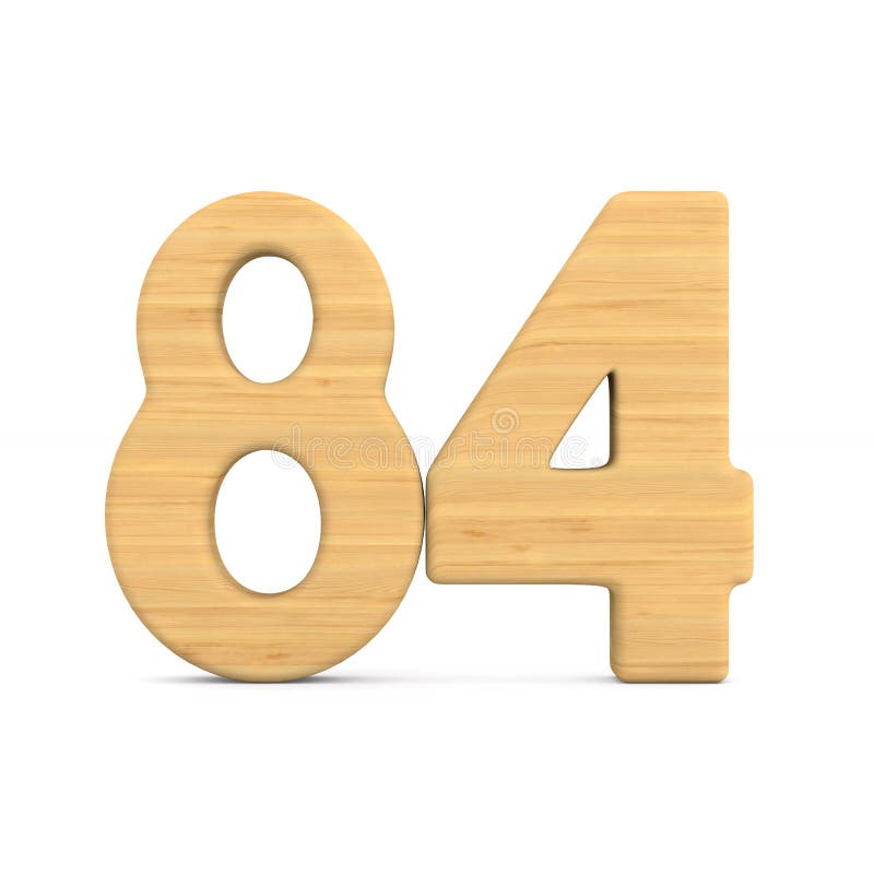 Number Eighty Four on White Background. Isolated 3D Illustration Stock ...