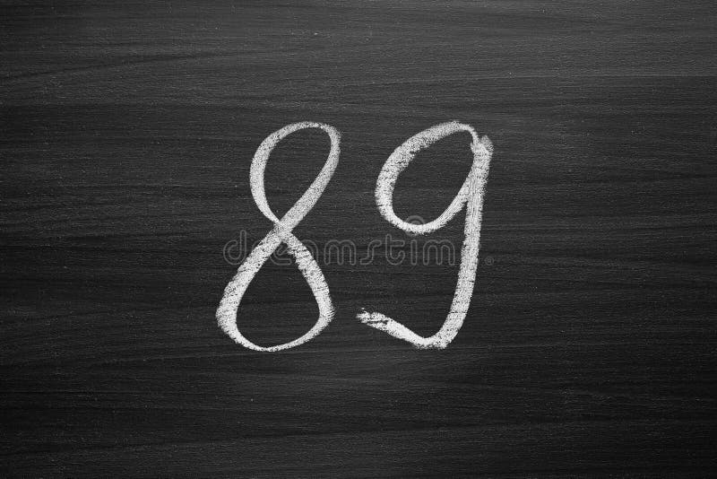 Number Eighty Nine Enumeration Written with a Chalk on the Blackboard ...