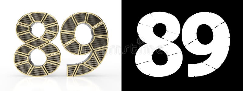 Number Eighty-nine Number 89 with Perforated Gold Segments Stock ...