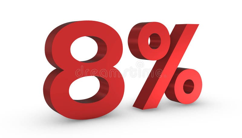 Number 80 Eighty Red Sign 3D Rendering Isolated on White Background ...