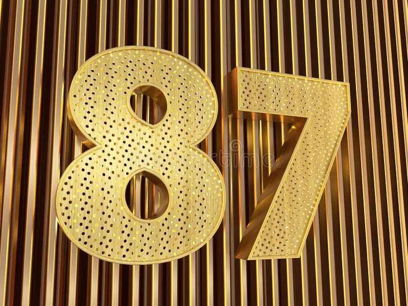 Number 87 Number Eighty-seven with Small Holes Stock Illustration ...