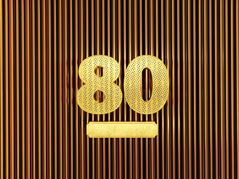 Number 80 Number Eighty with Small Holes Stock Illustration ...
