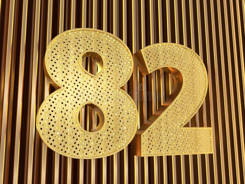 Number 82 Number Eighty-two with Small Holes Stock Illustration ...
