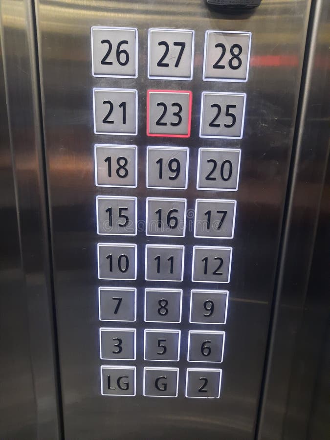 The Number on the Elevator Button Stock Photo - Image of business, font ...