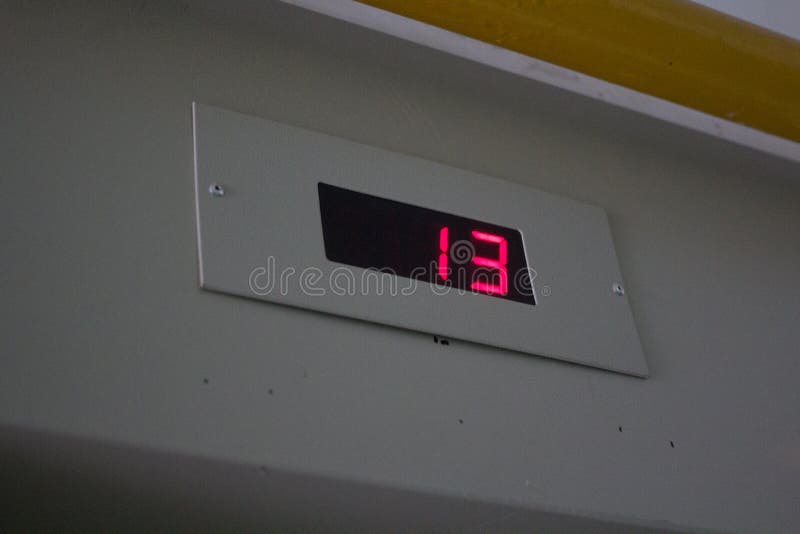 Number 13 on the Elevator Dial. the Thirteenth Floor Stock Photo ...