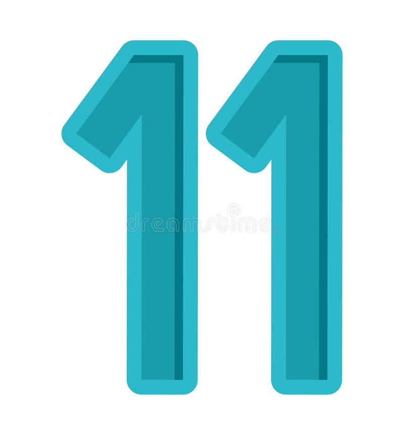 Set of Number Eleven Year 11 Year Celebration Design. Anniversary ...