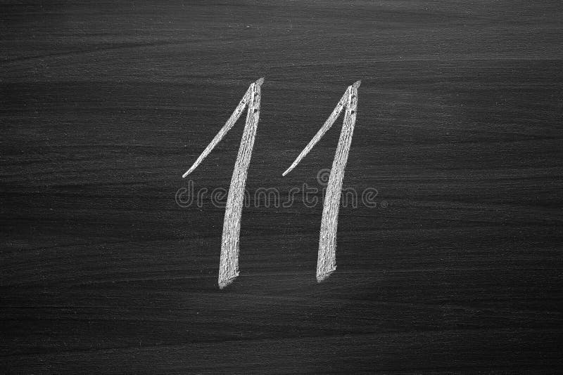 Number Eleven Enumeration Written with a Chalk Stock Image - Image of ...