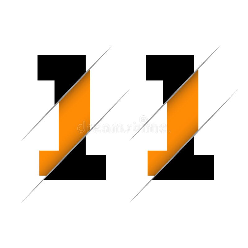 Number Eleven, 11 Isolated on White Background with Shadow. Vector ...