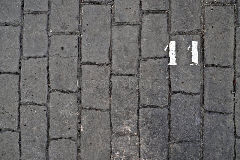 Number 11, Eleven, Painted in White Paint with a Stencil, Offset. Large ...