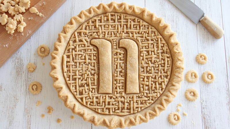 Number Eleven Pie Crust Design, Kitchen Table Stock Image - Image of ...