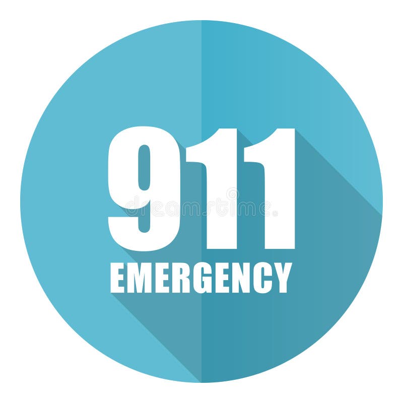 Number Emergency 911 Silver Metallic Chrome Border Icons in 6 Options ...