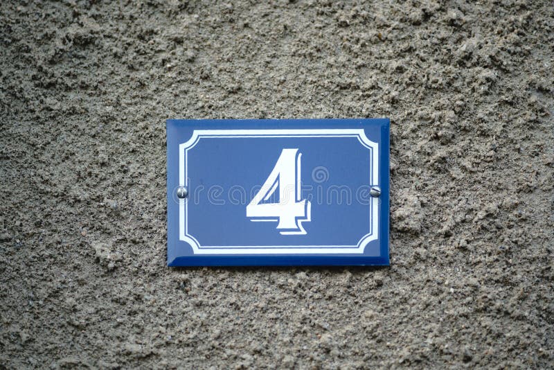 House number 4 stock photo. Image of digit, four, type - 141233432