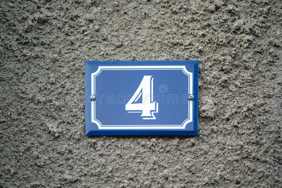 House number 4 stock photo. Image of digit, four, type - 141233432