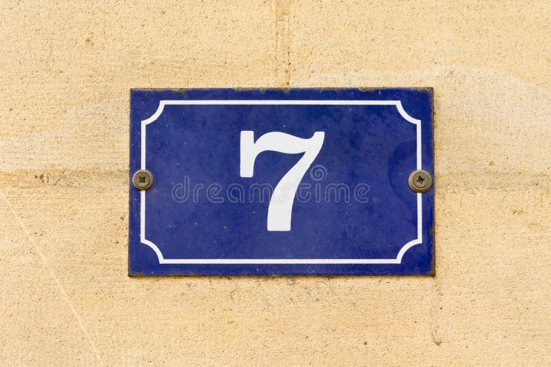House number 7 stock photo. Image of home, sign, font - 258644626