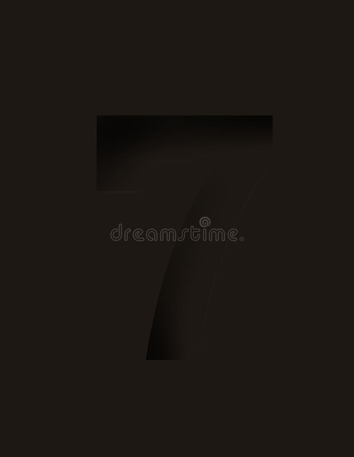 Number 7 Engraved on an Orange Surface Stock Illustration ...