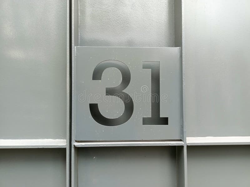 Number 31 is Engraved on the Steel Plate Stock Photo - Image of brand ...