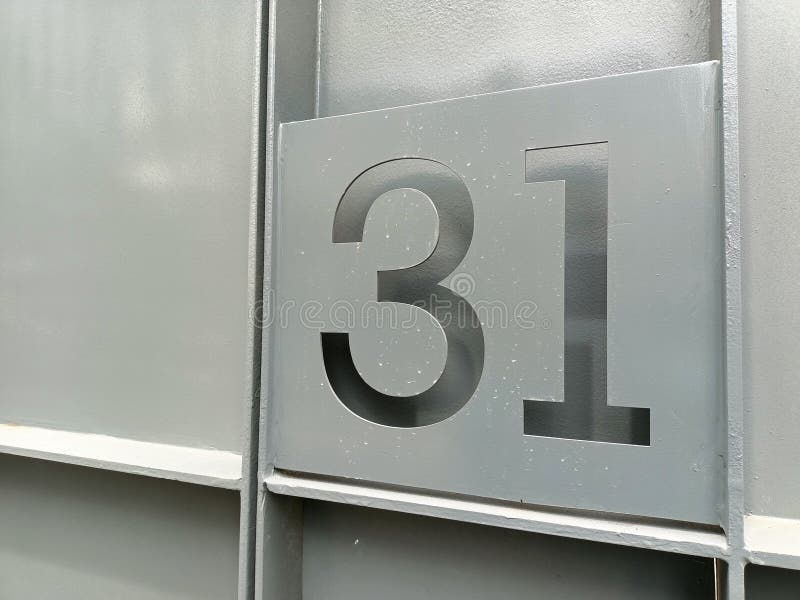Number 31 is Engraved on the Steel Plate Stock Image - Image of line ...
